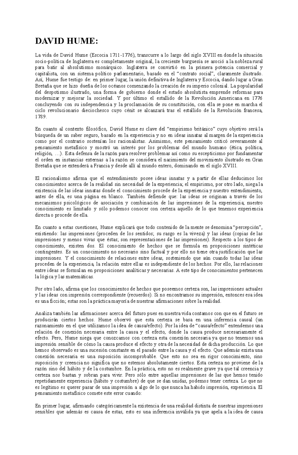 David HUME - ffffffffffffffffffff - DAVID HUME: La vida de David Hume ...