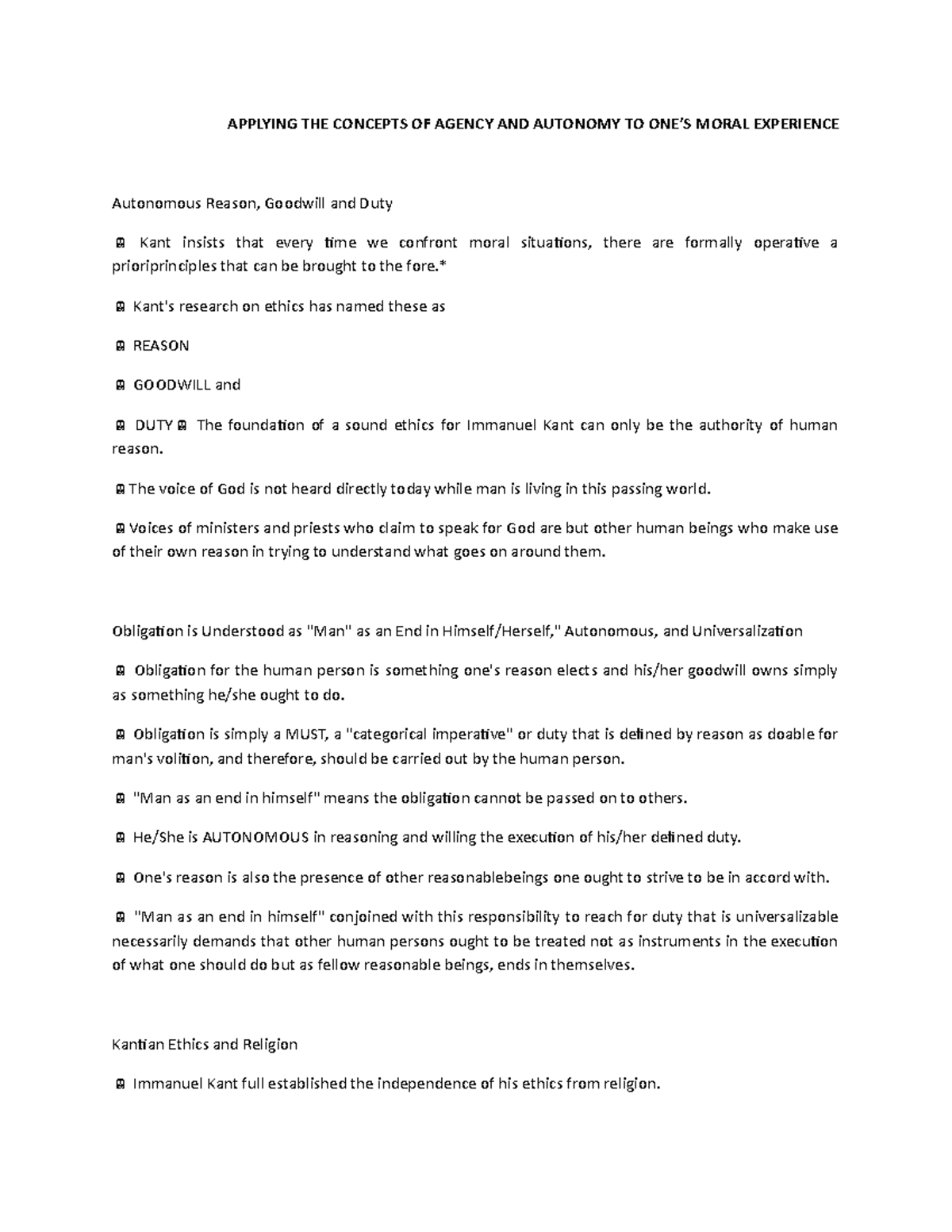 Concepts of Agency and Autonomy - APPLYING THE CONCEPTS OF AGENCY AND ...