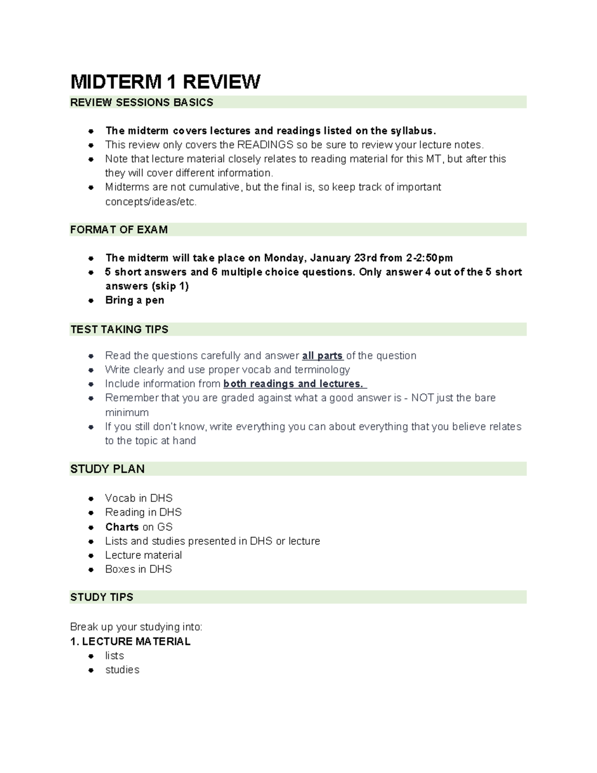SOC 152A Midterm 1 Study Guide - MIDTERM 1 REVIEW REVIEW SESSIONS ...