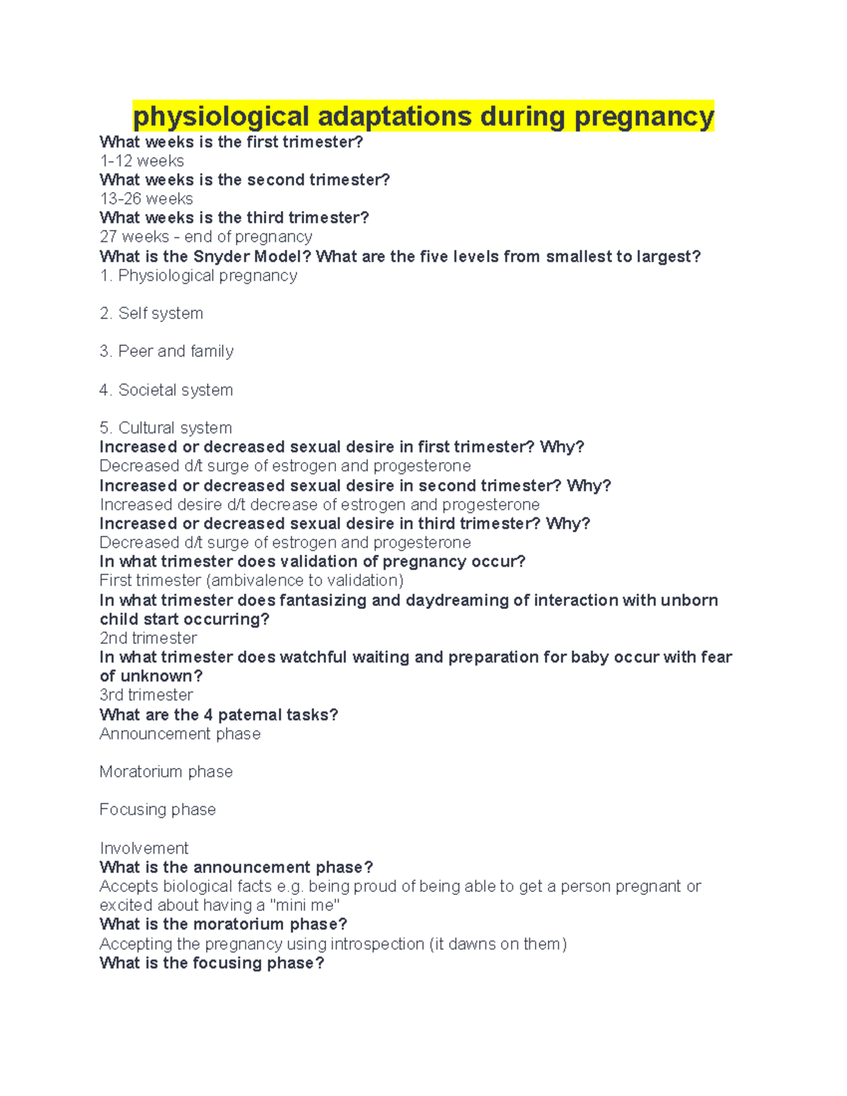 Physiological adaptations during pregnancy - being proud of being able ...