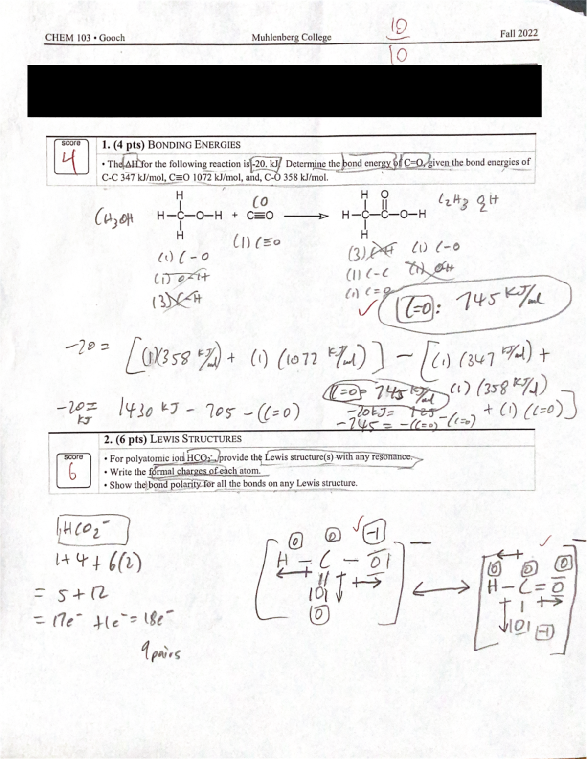 General Chemistry 1 - Quiz #8 - 01:160:161 - Studocu