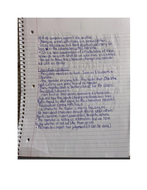 Jane Austen Notes 1 - 202320 - Studocu