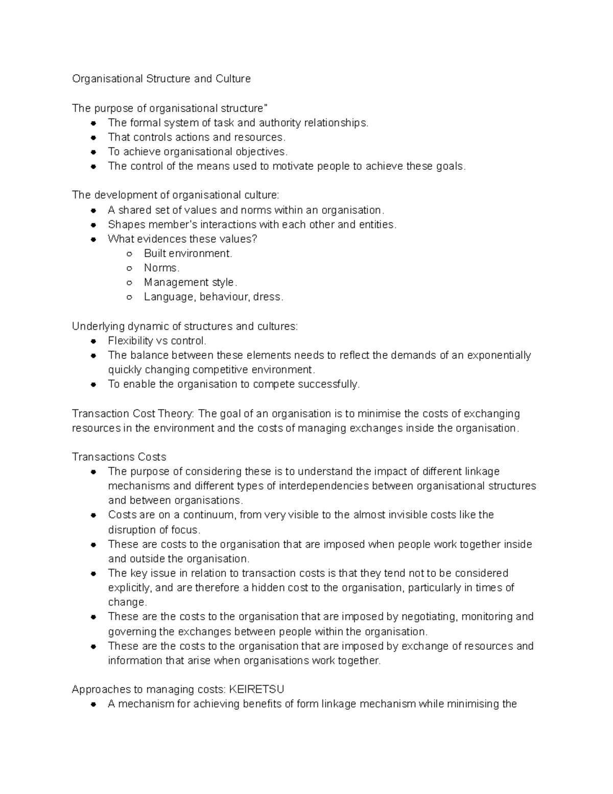 Business Management Case Study Summaries - Organisational Structure and ...