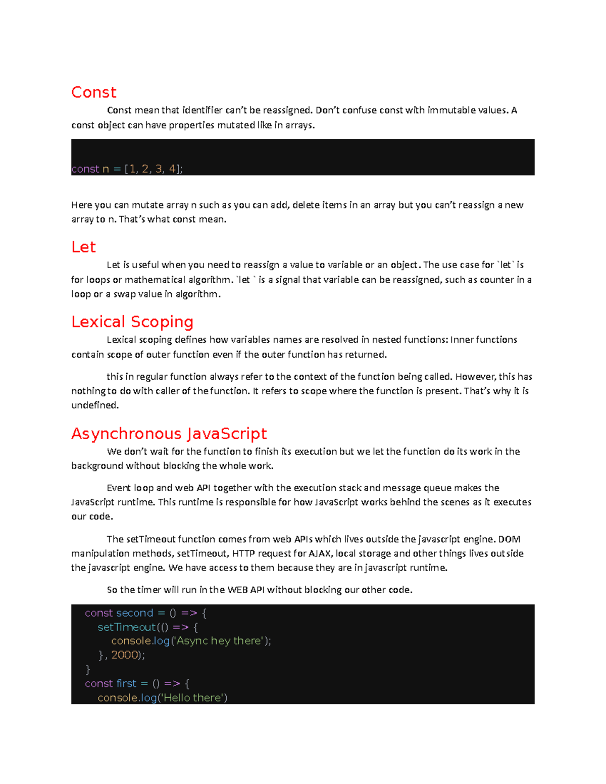 Java Script - Const Const mean that identifier can’t be reassigned. Don ...