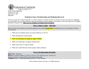 -Topic 4 Expository Essay Rough draft 2 - Rough Draft: Expository Essay ...