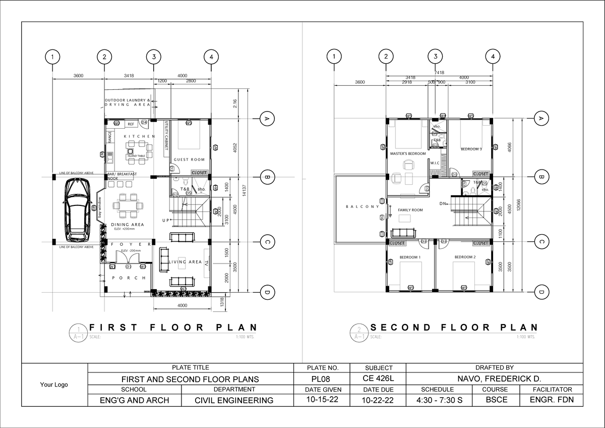 Floor Plans - PLATE - L I V I N G A R E A U P F O Y E R ELEV: -200mm D ...