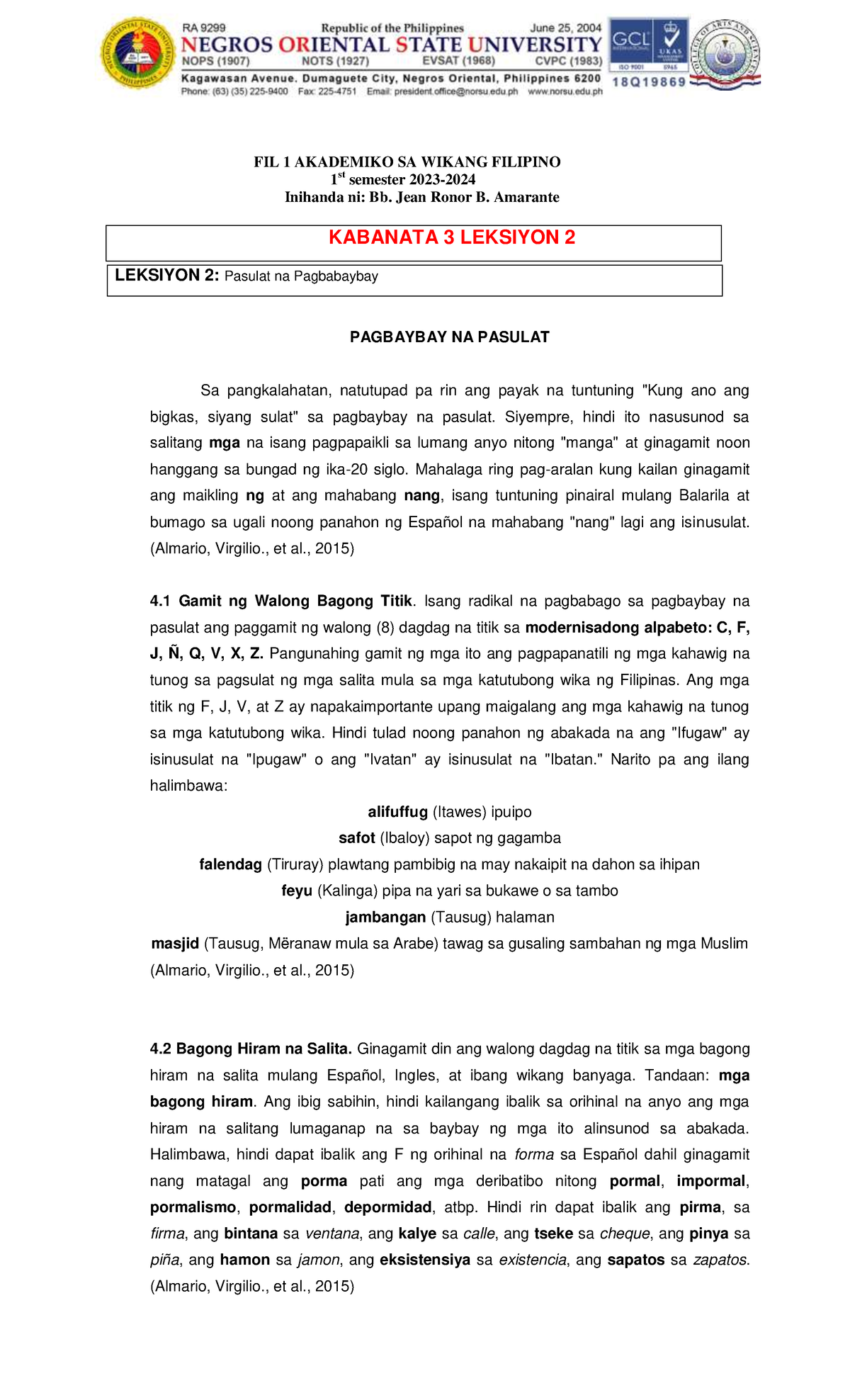Kabanata 3 Leksiyon 2 - FIL 1 AKADEMIKO SA WIKANG FILIPINO 1 st ...