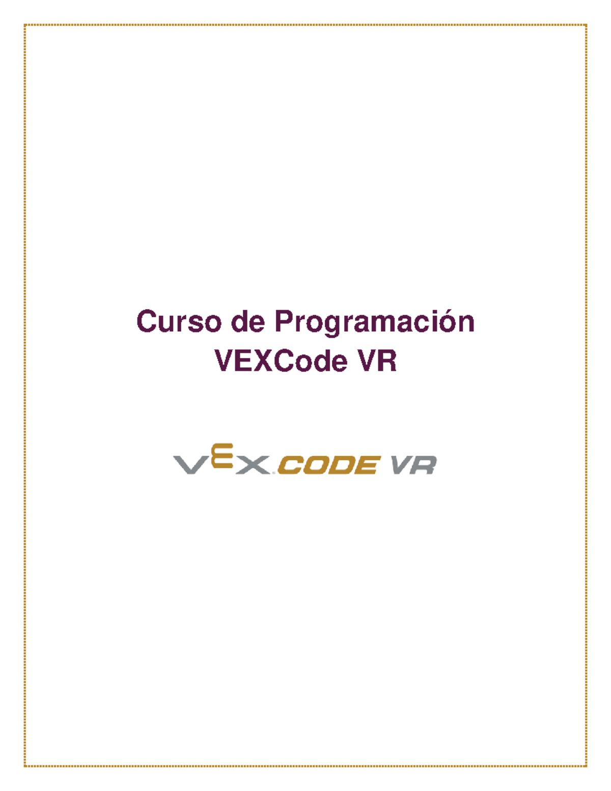 00 Curso Programación Vexcode Vr Curso De Programación Vexcode Vr