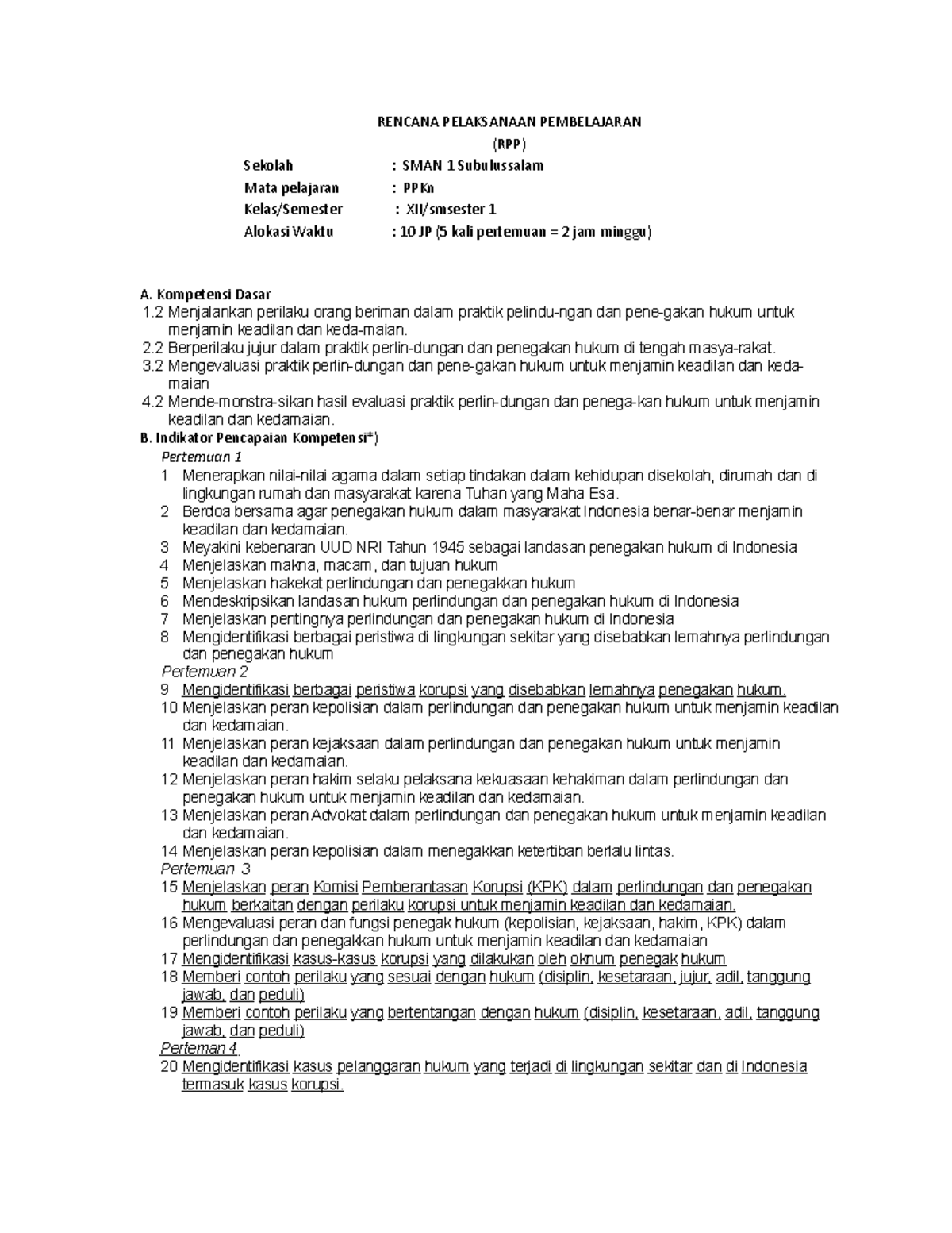 Contoh RPP Penerapan Model Pembl NHT Kelas XII - RENCANA PELAKSANAAN PEMBELAJARAN (RPP) Sekolah ...