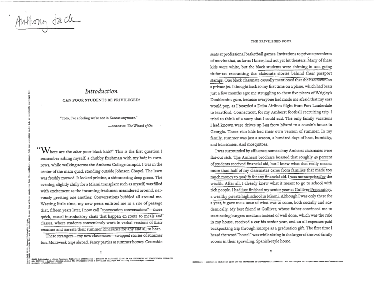 Anthony Jack The Privileged Poor - math calculus - ⑳ (skip these pages ...