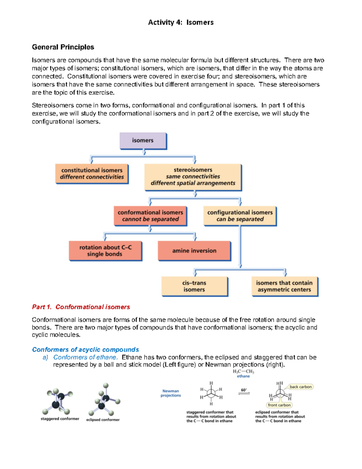 Acitvity 4 - Isomers & Stereoisomers - Activity 4 : Isomers General ...