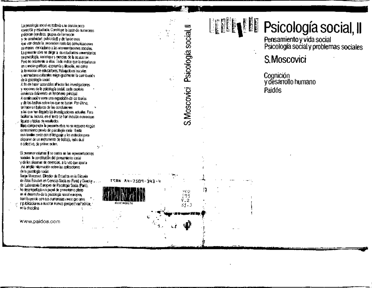 Jodelet la Representación Social en Psicologia-Social-II-Moscovici ...