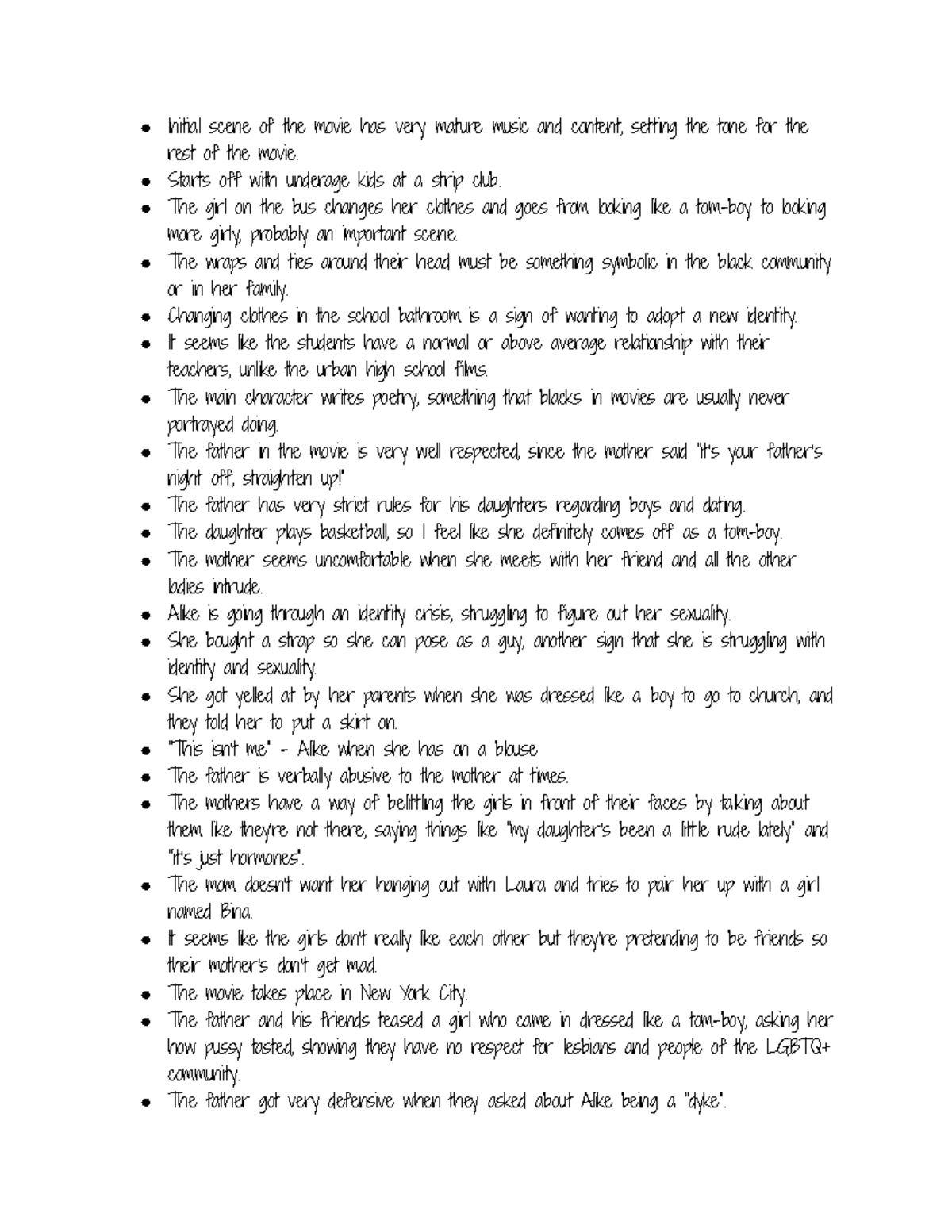 Pariah Notes - Initial scene of the movie has very mature music and ...