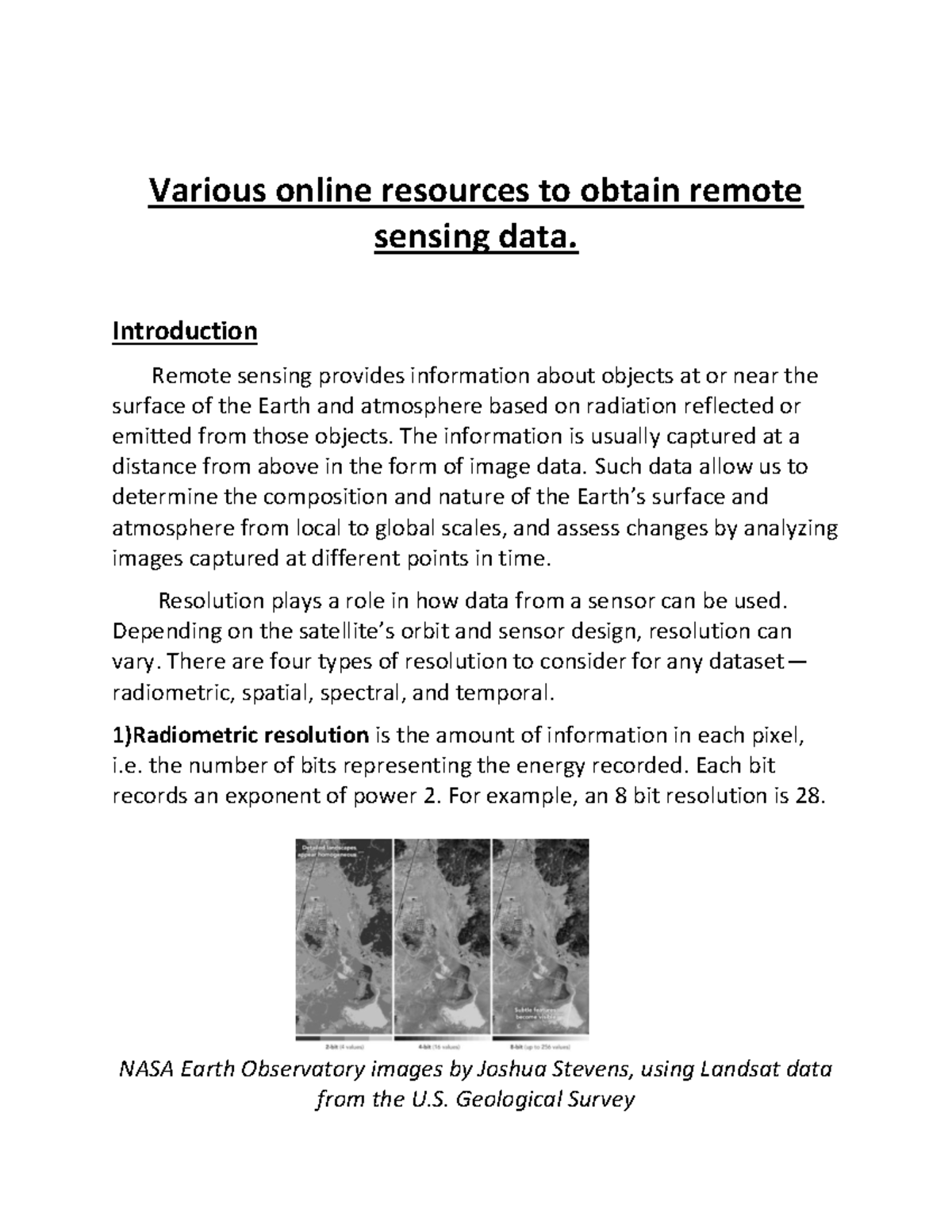 RGIS notes on various remote sensing data - Various online resources to ...