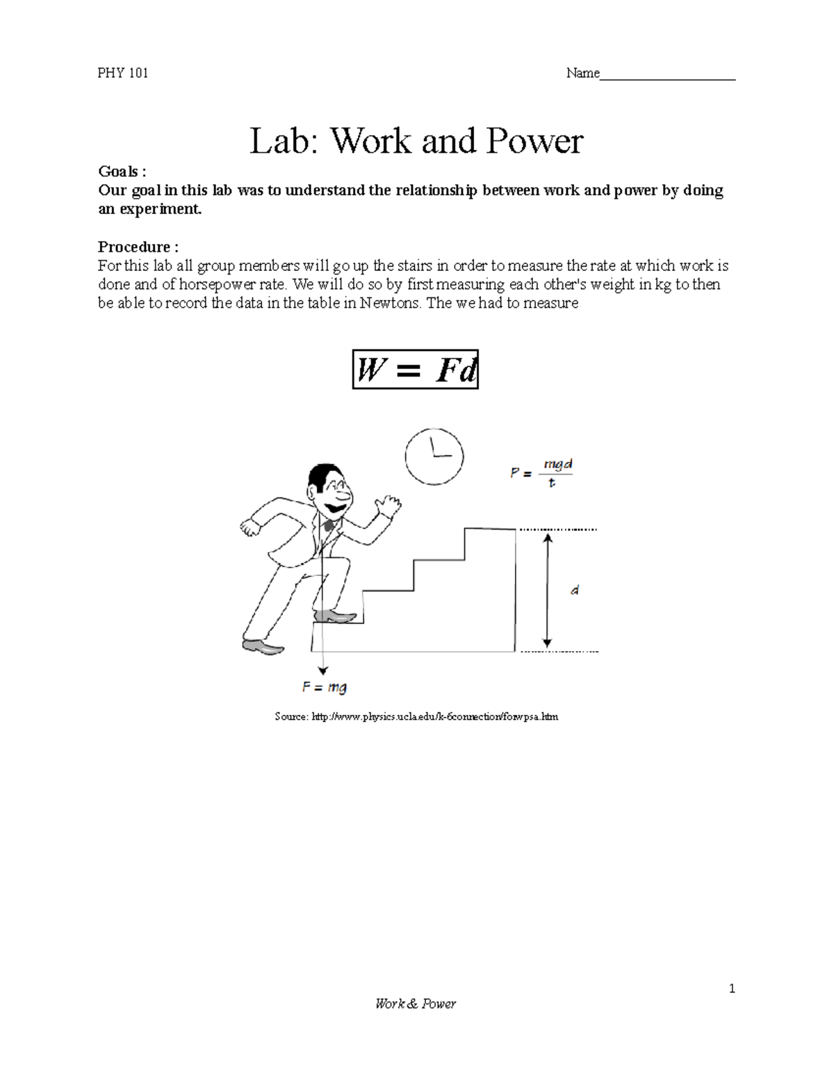 Lab 8 Work Power Andria PHY 101 Name Lab Work lab-8-work-power-andria-phy-101-name-lab-work