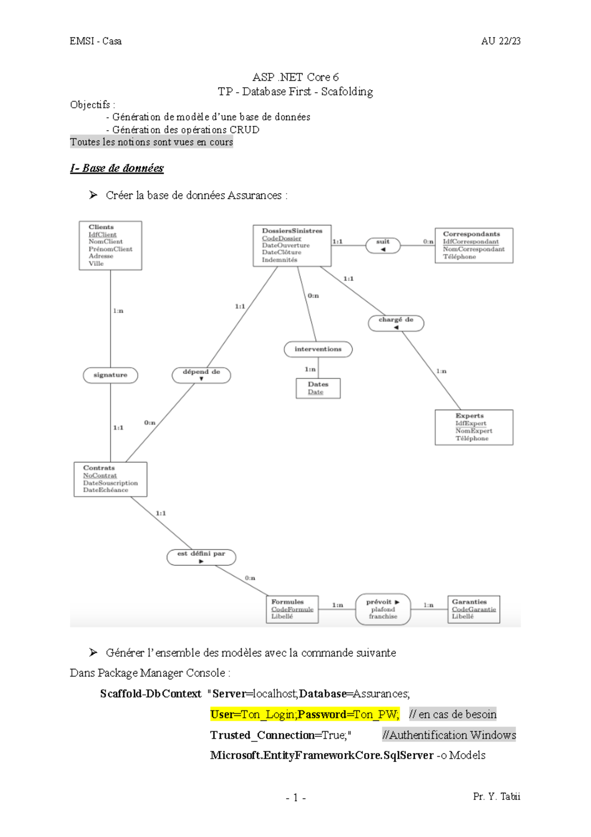 TP - 7 - Data Base First - EMSI - Casa AU 22/ 1 - Pr. Y. Tabii ASP .NET ...