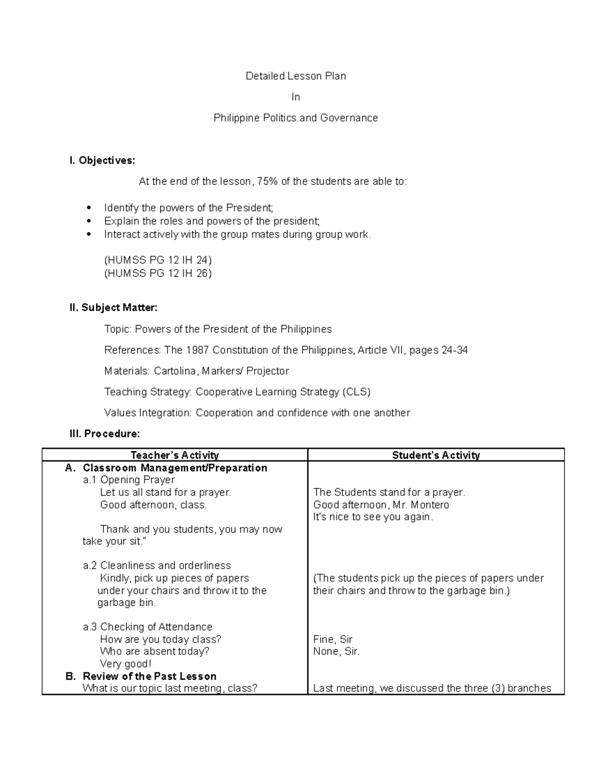 Detailed Lesson Plan-JTM - Detailed Lesson Plan In Philippine Politics ...