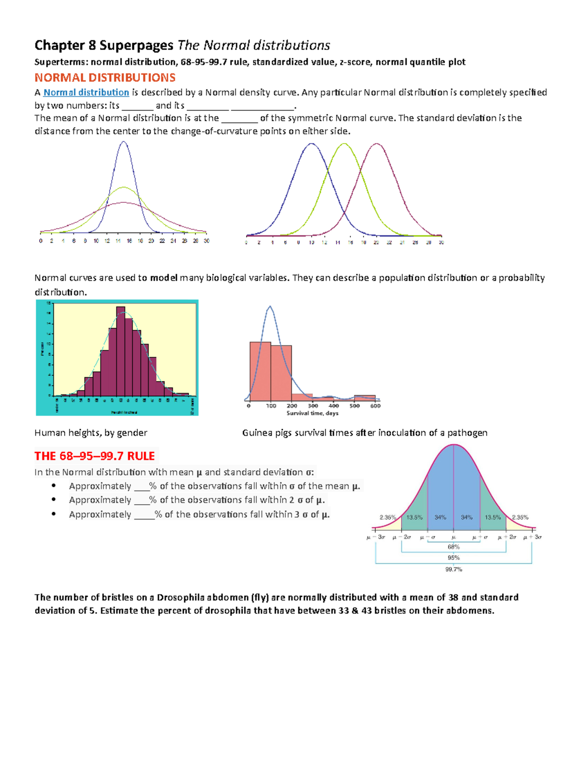 Ch 8 Superpages - Chapter 8 Superpages The Normal distributions ...