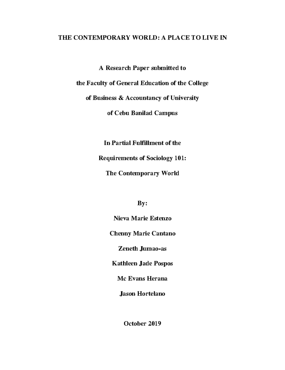 Socio- Political Dimension Group Research(2nd year students) - THE ...