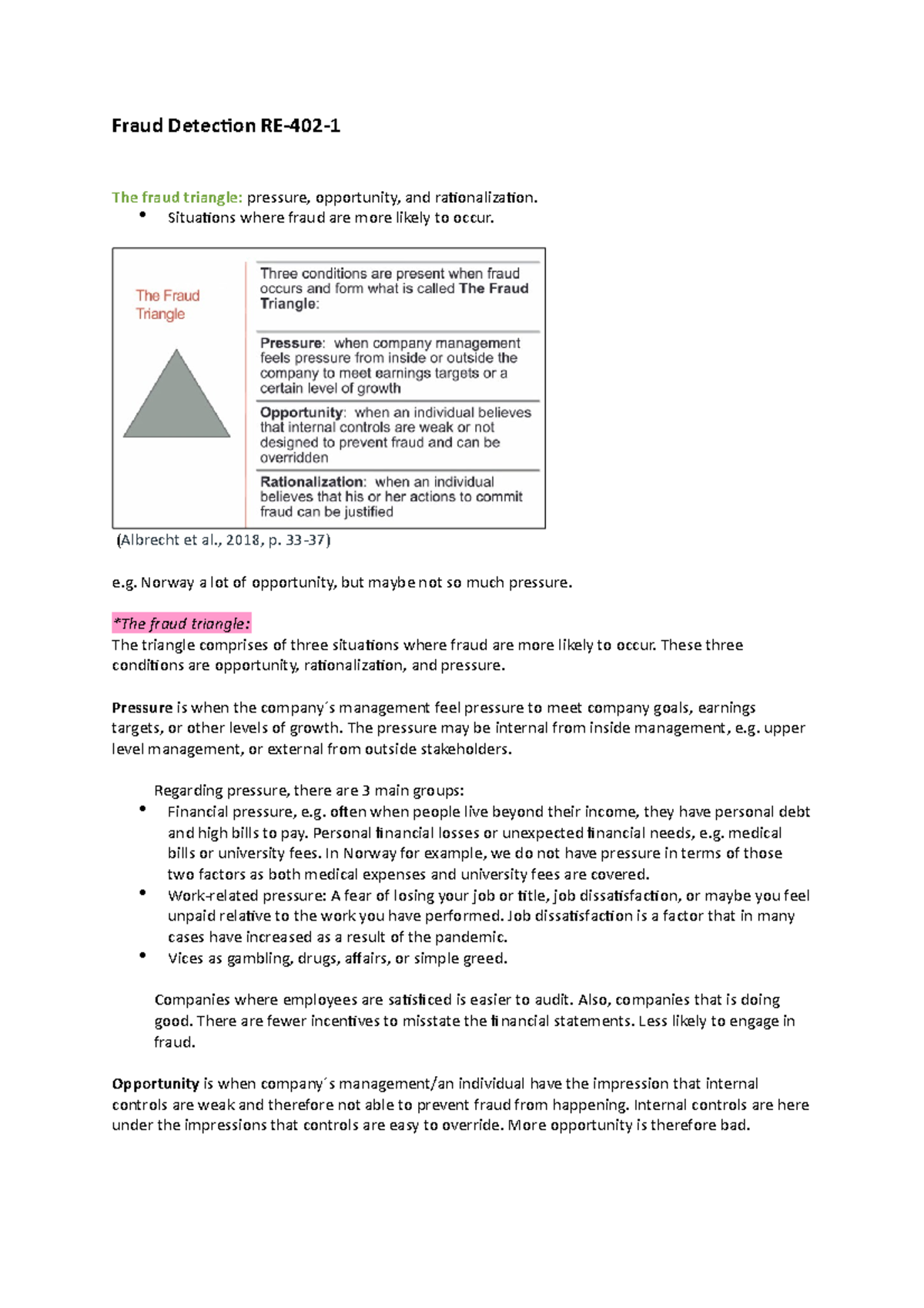 Fraud Detection RE-402-1 - RE-402-1 - UiA - StuDocu