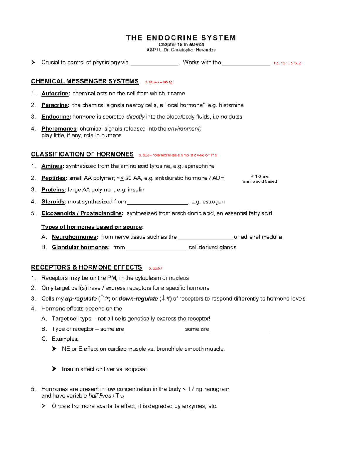1-Endocrine - Study materials - T H E E N D O C R I N E S Y S T E M ...