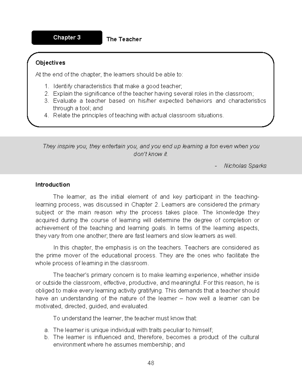 Chapter-3 The Teacher-Acctg 3235 - The Teacher Objectives At the end of ...