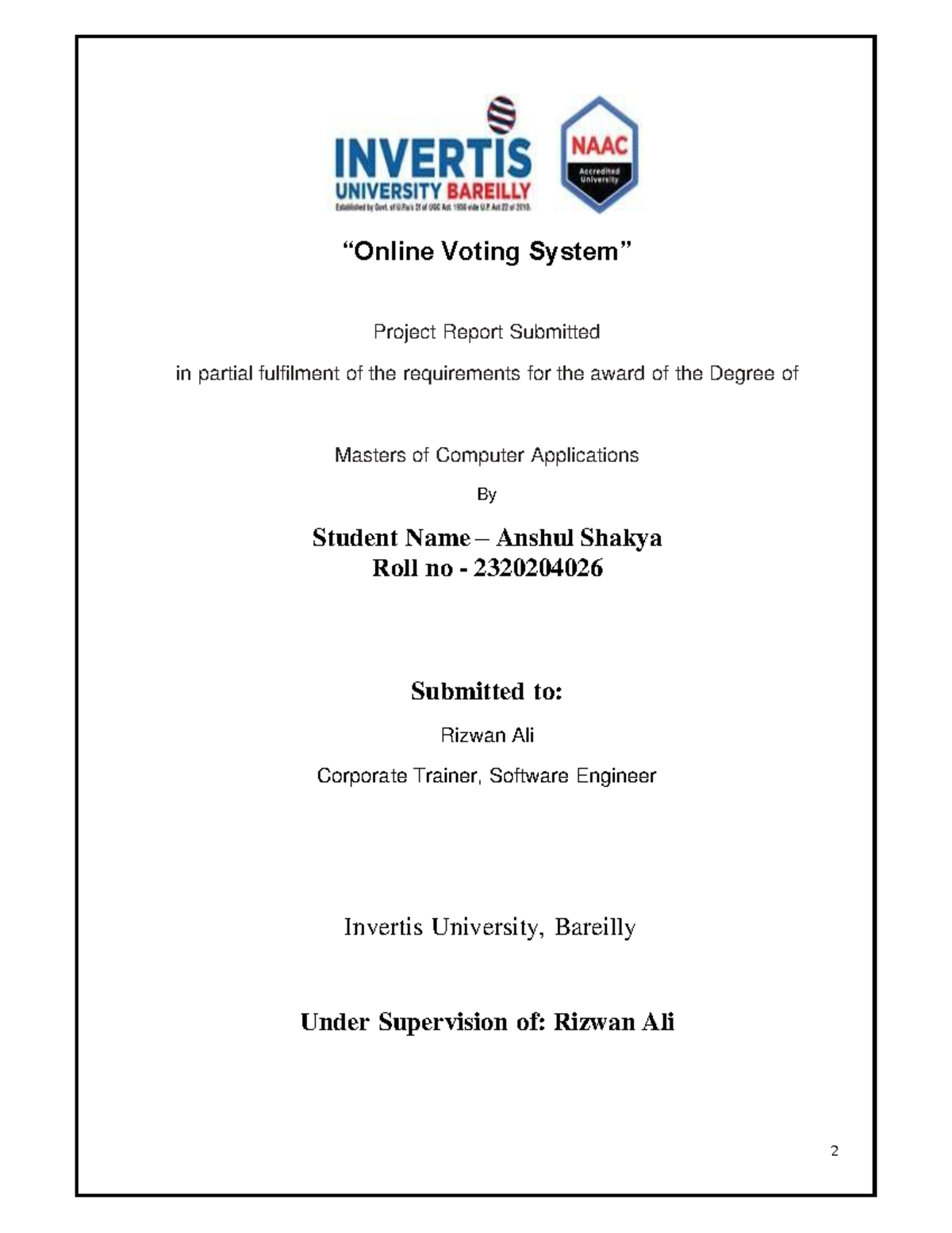 Java report pages 1 - ASASAS - “Online Voting System” Project Report ...