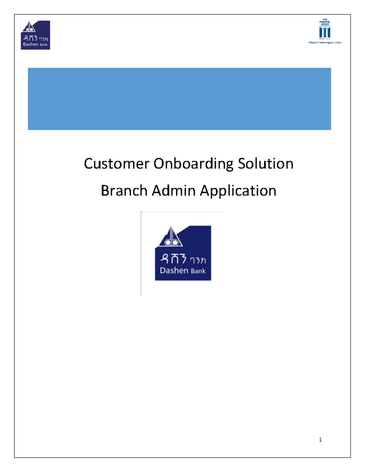 Branch Admin User Manual - Customer Onboarding Solution Branch Admin ...