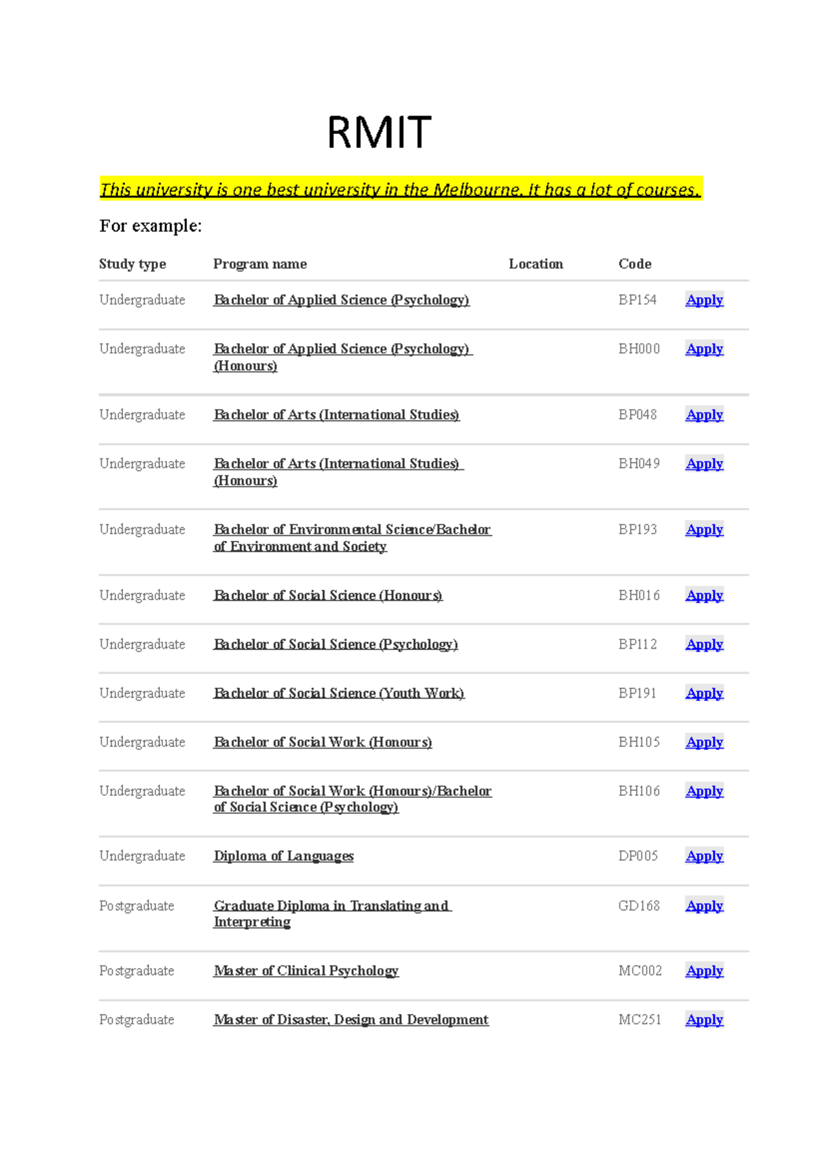 RMIT - RMIT This university is one best university in the Melbourne. It ...