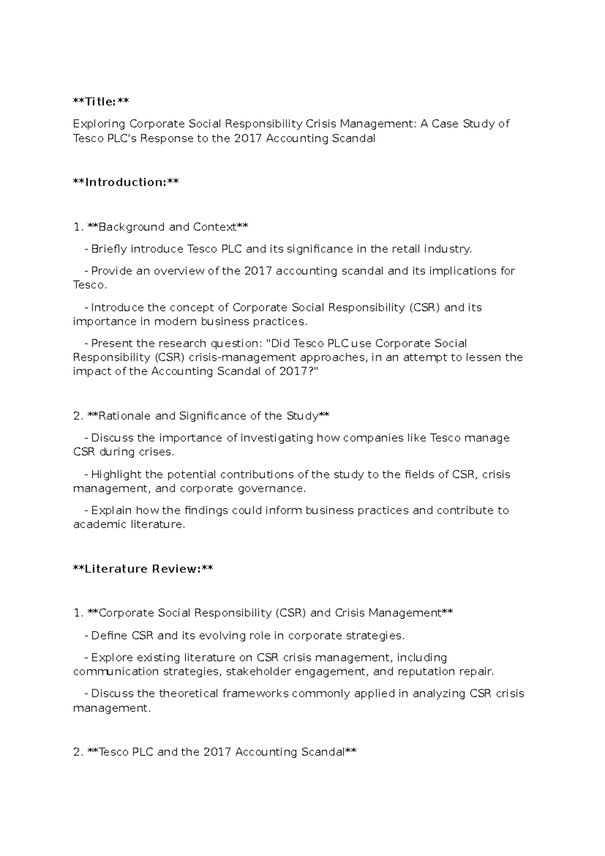Template for proposal 2 - Title: Exploring Corporate Social ...