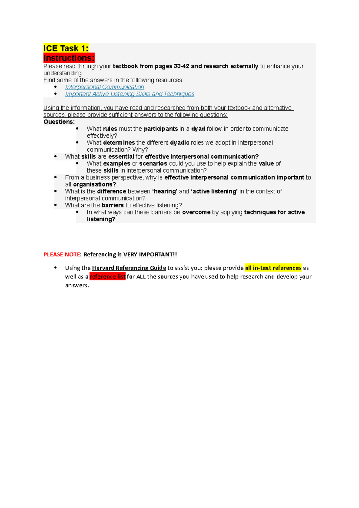 ICE Task 1-Instructions - ICE Task 1: Instructions: Please read through ...