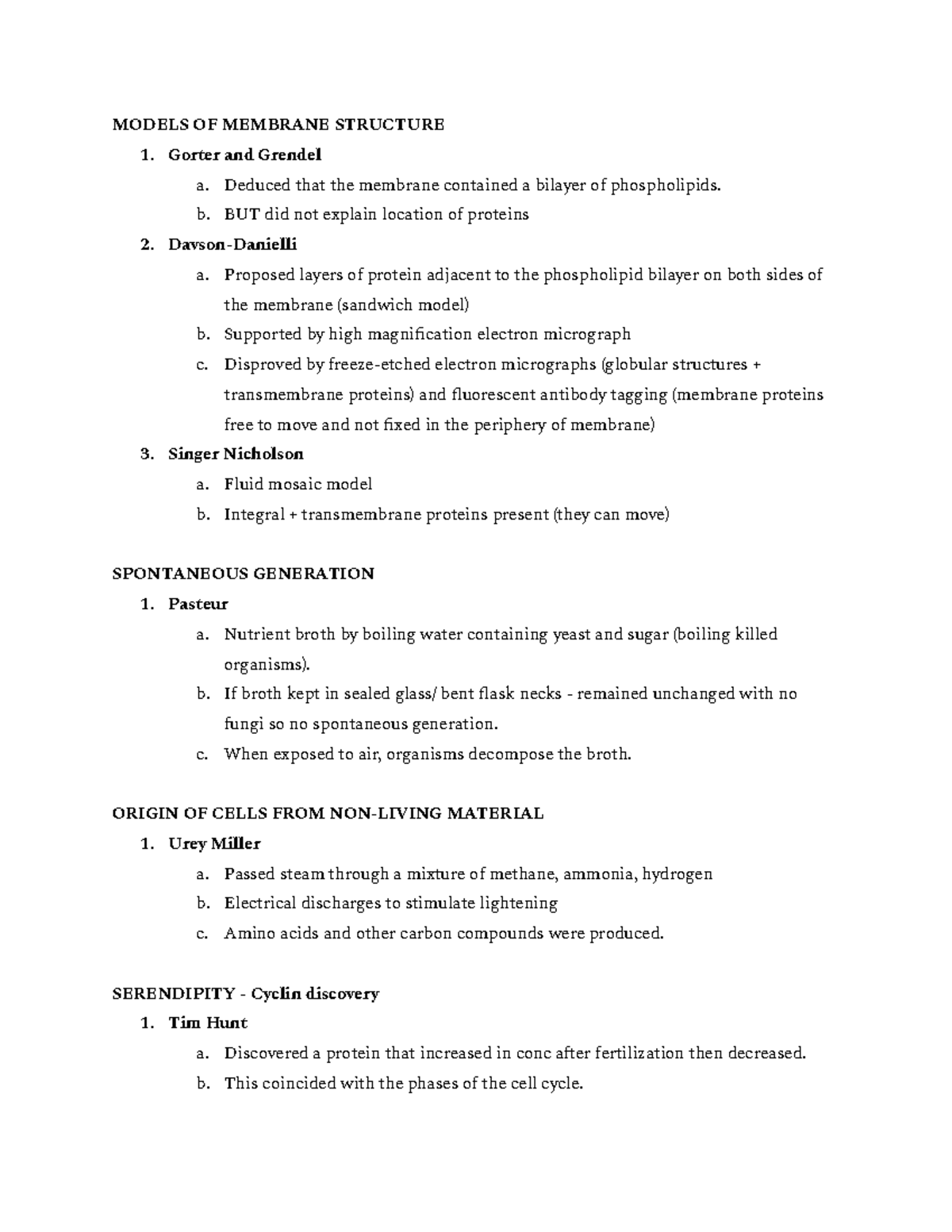Experiments + Scientists - MODELS OF MEMBRANE STRUCTURE Gorter and ...