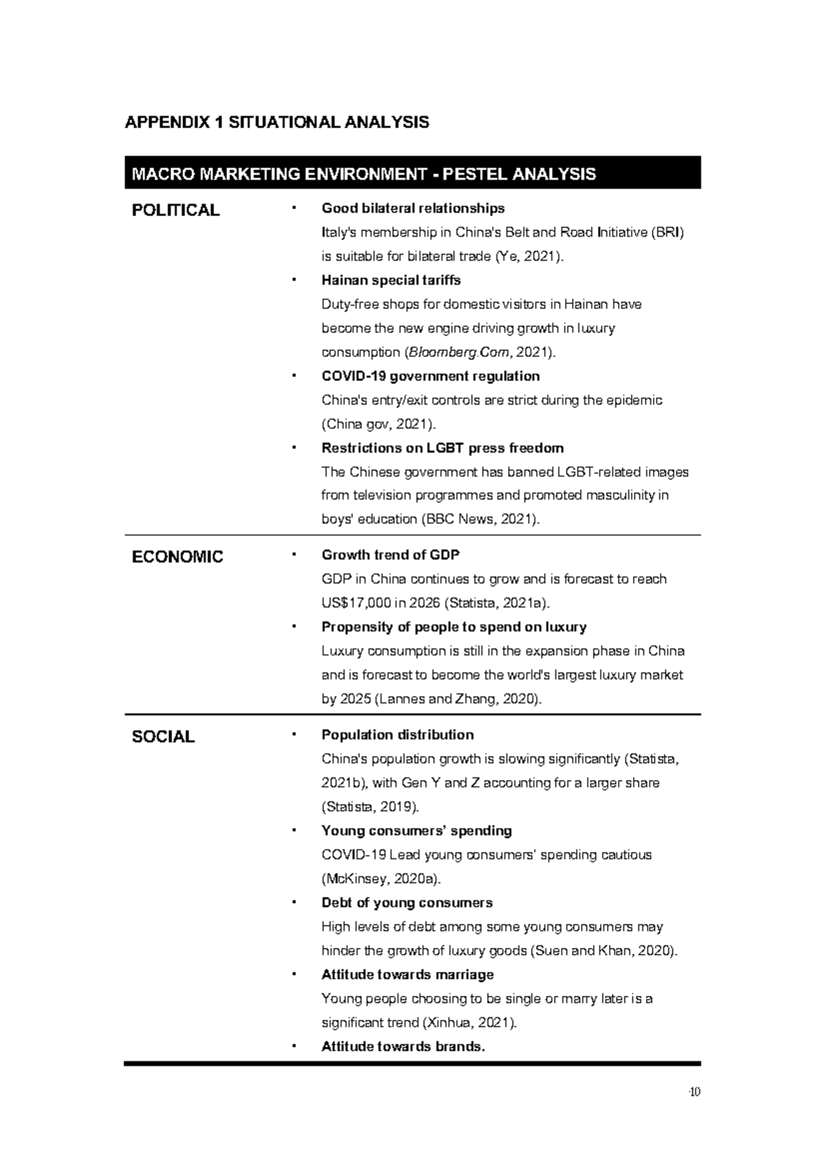 Example Pestel - 40 APPENDIX 1 SITUATIONAL ANALYSIS MACRO MARKETING ...