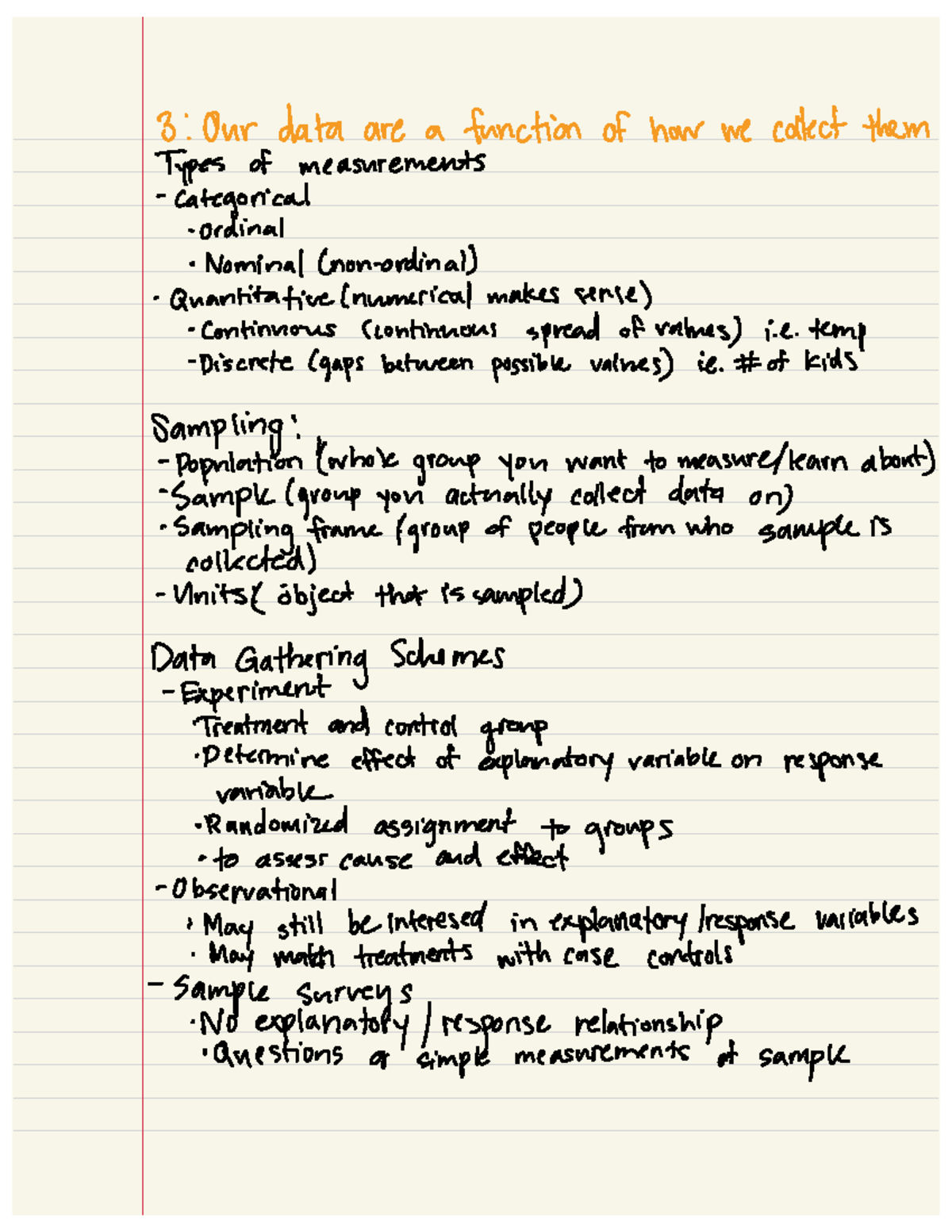 Intro To Statistical Reasoning Semester 1 Notes 3 Our Data Are A Function Of How We Collect