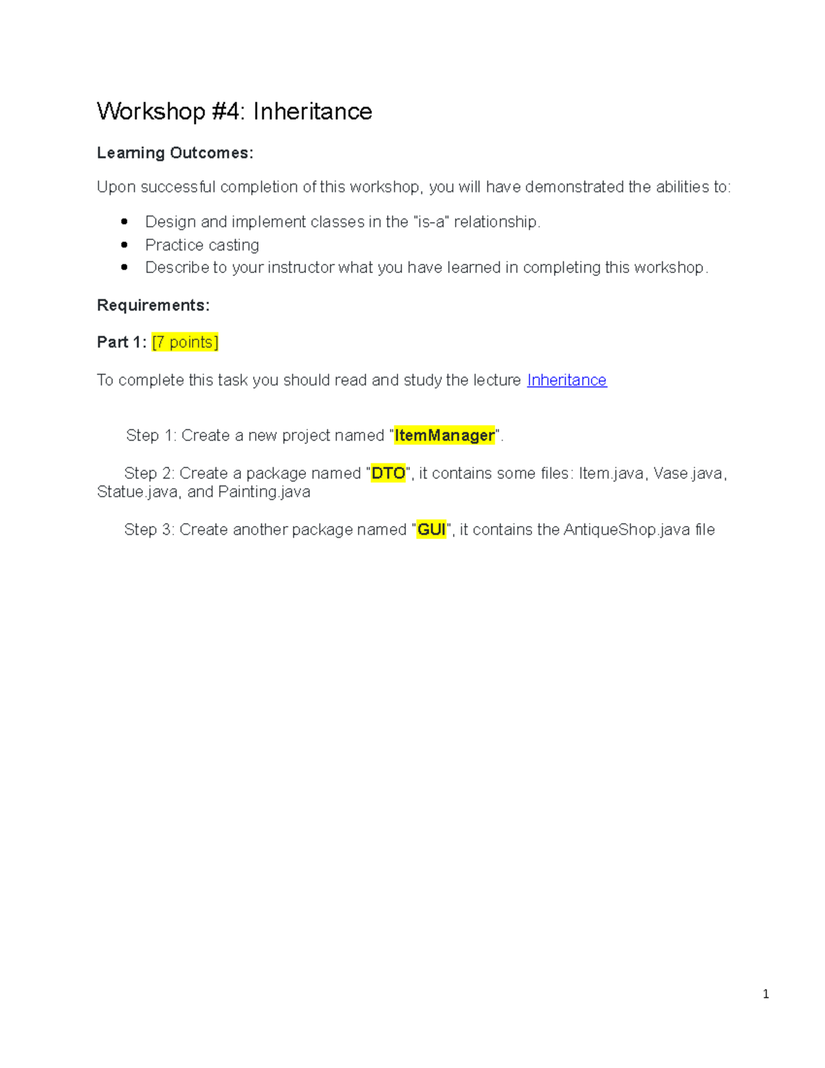 Lab4 - aagasdsa - Workshop #4: Inheritance Learning Outcomes: Upon successful completion of this ...