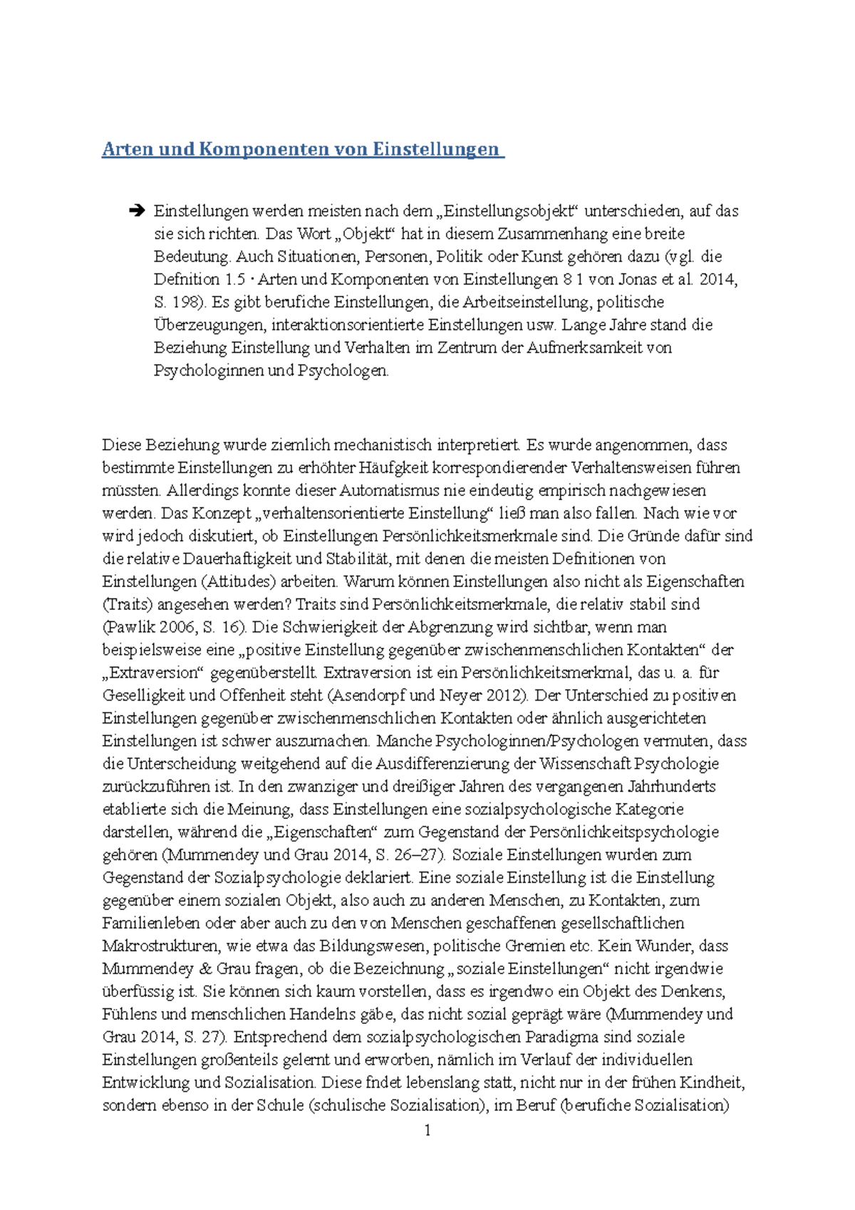 Sozialpsychologie Einstellungen der Urteilsbildung - Arten und Komponenten von Einstellungen ...