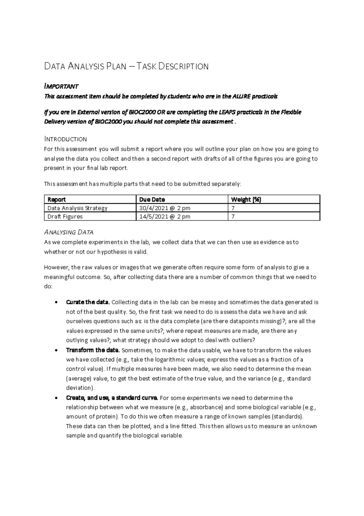Data Analysis Plan 2021 - DATA ANALYSIS PLAN – TASK DESCRIPTION ...