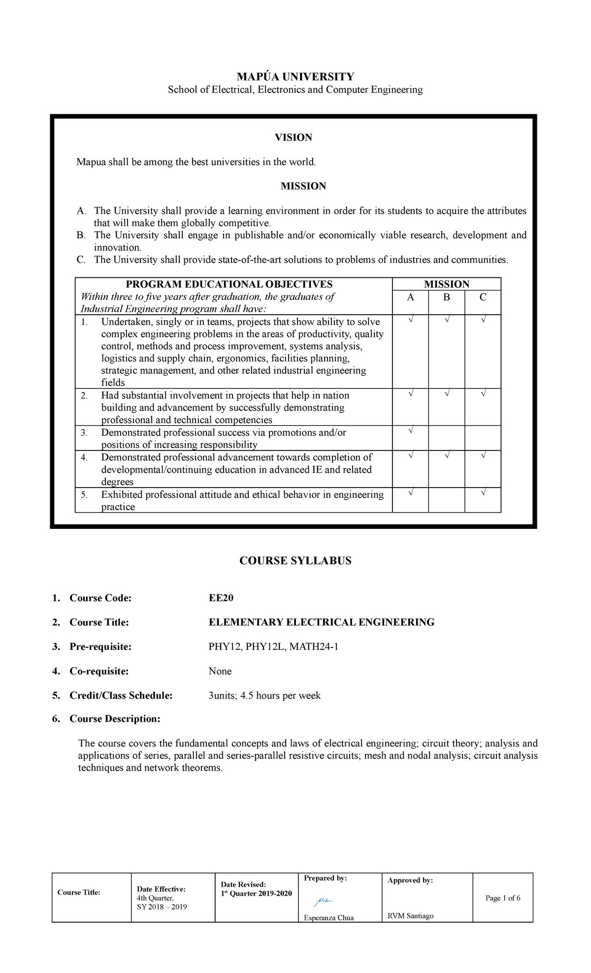EE20- Syllabus (blended and new SO) - MAPÚA UNIVERSITY School of ...