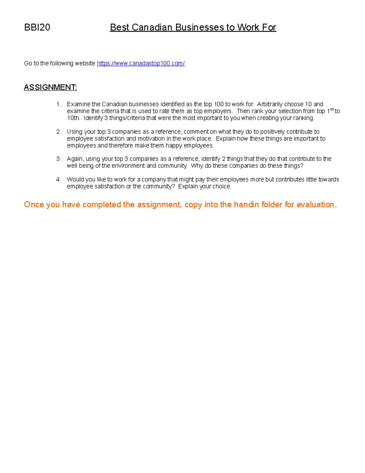 17 BCB to work for - Comprehensive notes - BBI20 Best Canadian ...