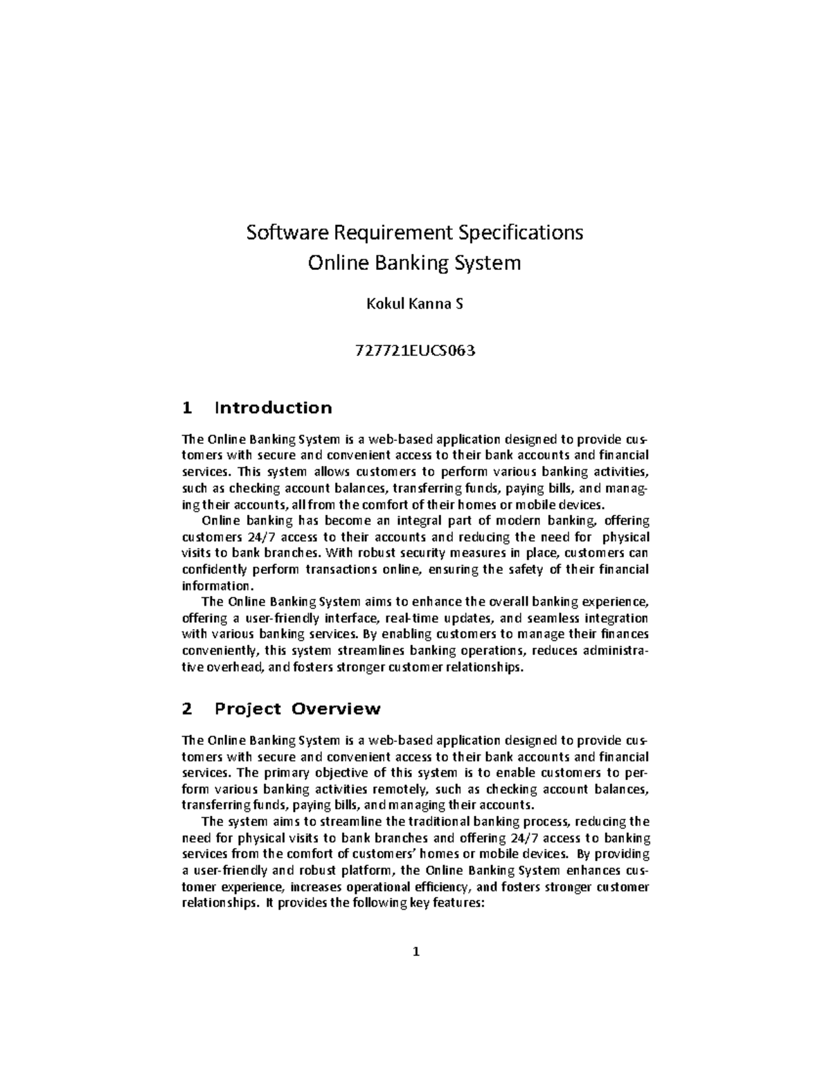 Banking - nil - Software Requirement Specifications Online Banking ...