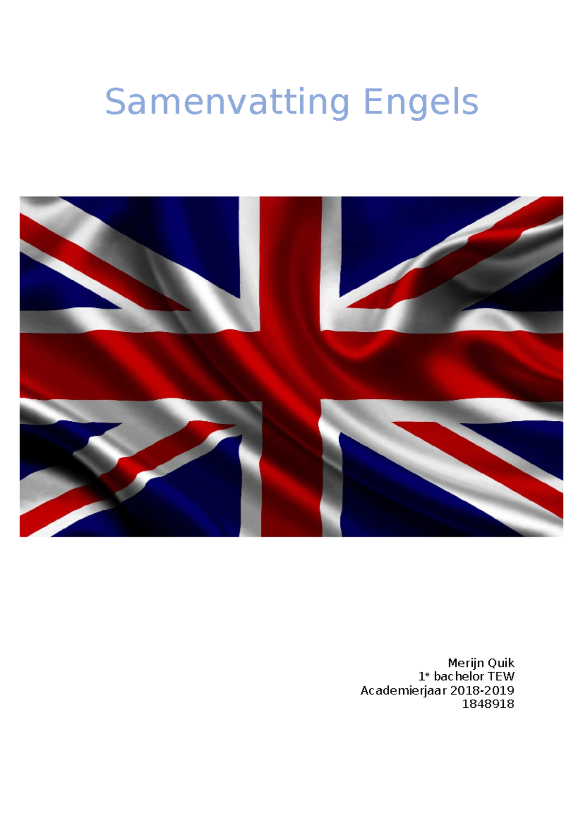 Samenvatting Engels studocu - Samenvatting Engels Merijn Quik 1 e ...