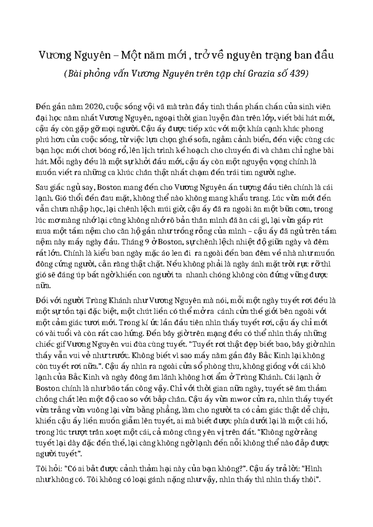 Grazia số - ffff - V ương Nguyên – M ột năm m ới , tr ở v ề nguyên tr ng ban đạ ầu (Bài ph ng vỏ ...
