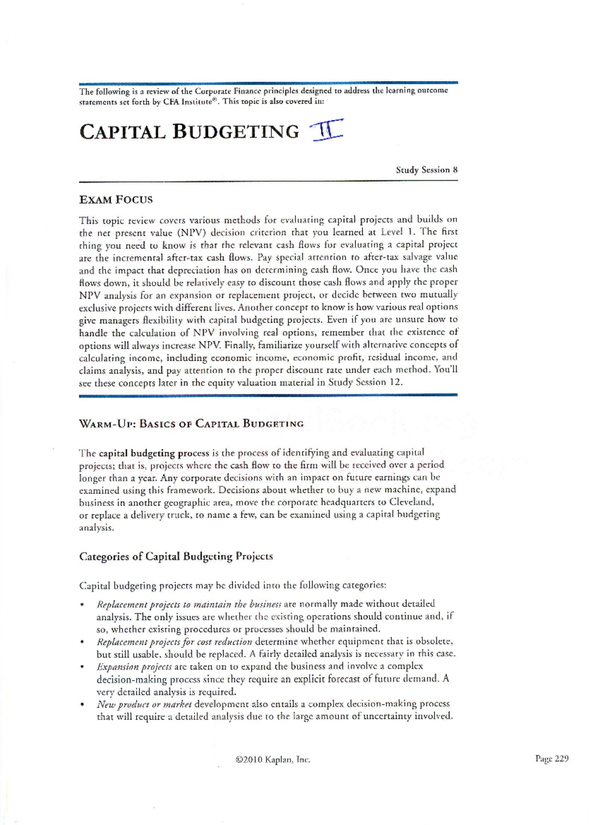 Capital Budgeting II - ...................... - Corporate Financial ...