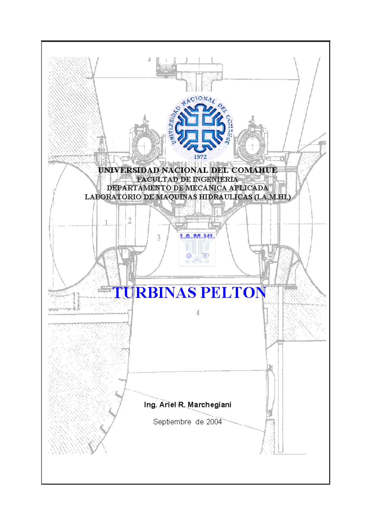 Turbinas pelton - BUENO - UNIVERSIDAD NACIONAL DEL COMAHUE FACULTAD DE ...