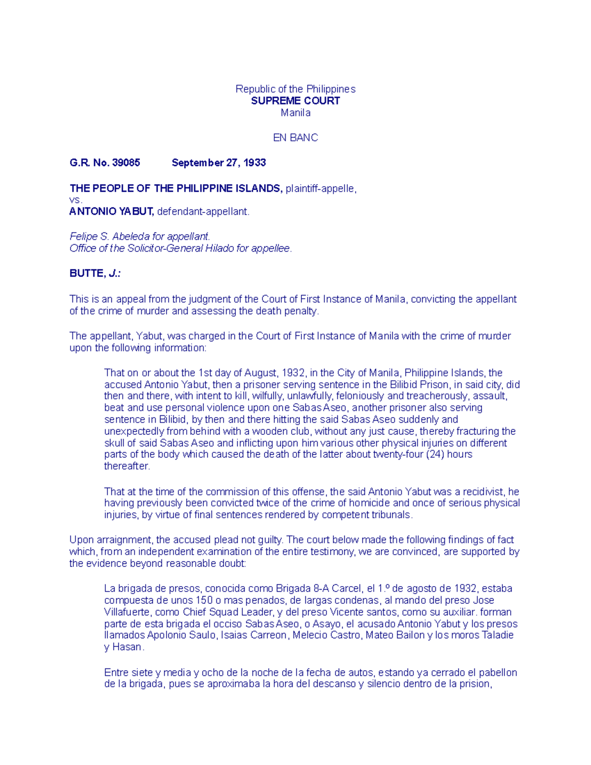 G.R. No. 39085 - scsc - Republic of the Philippines SUPREME COURT ...