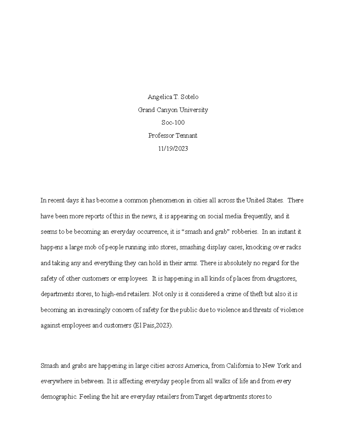Deviant Behavior Essay - Angelica T. Sotelo Grand Canyon University Soc ...