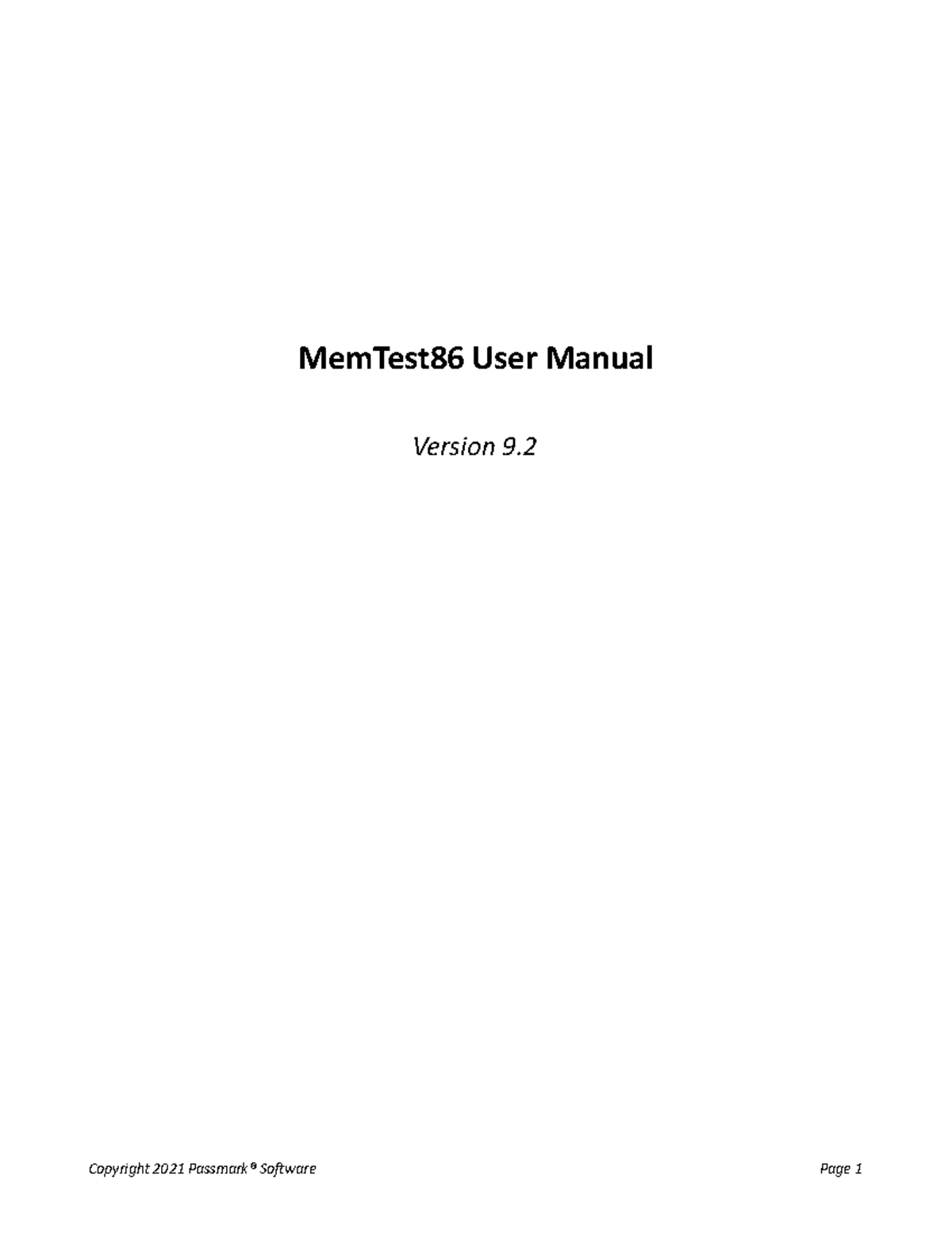 Mem Test 86 User Guide UEFI - MemTest86 User Manual Version 9. Table of ...