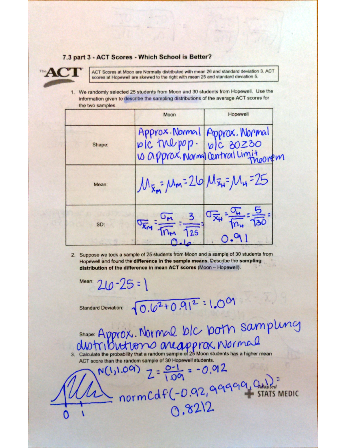 7.3 part 3 - Helpful notes for AP Statistics. - Studocu