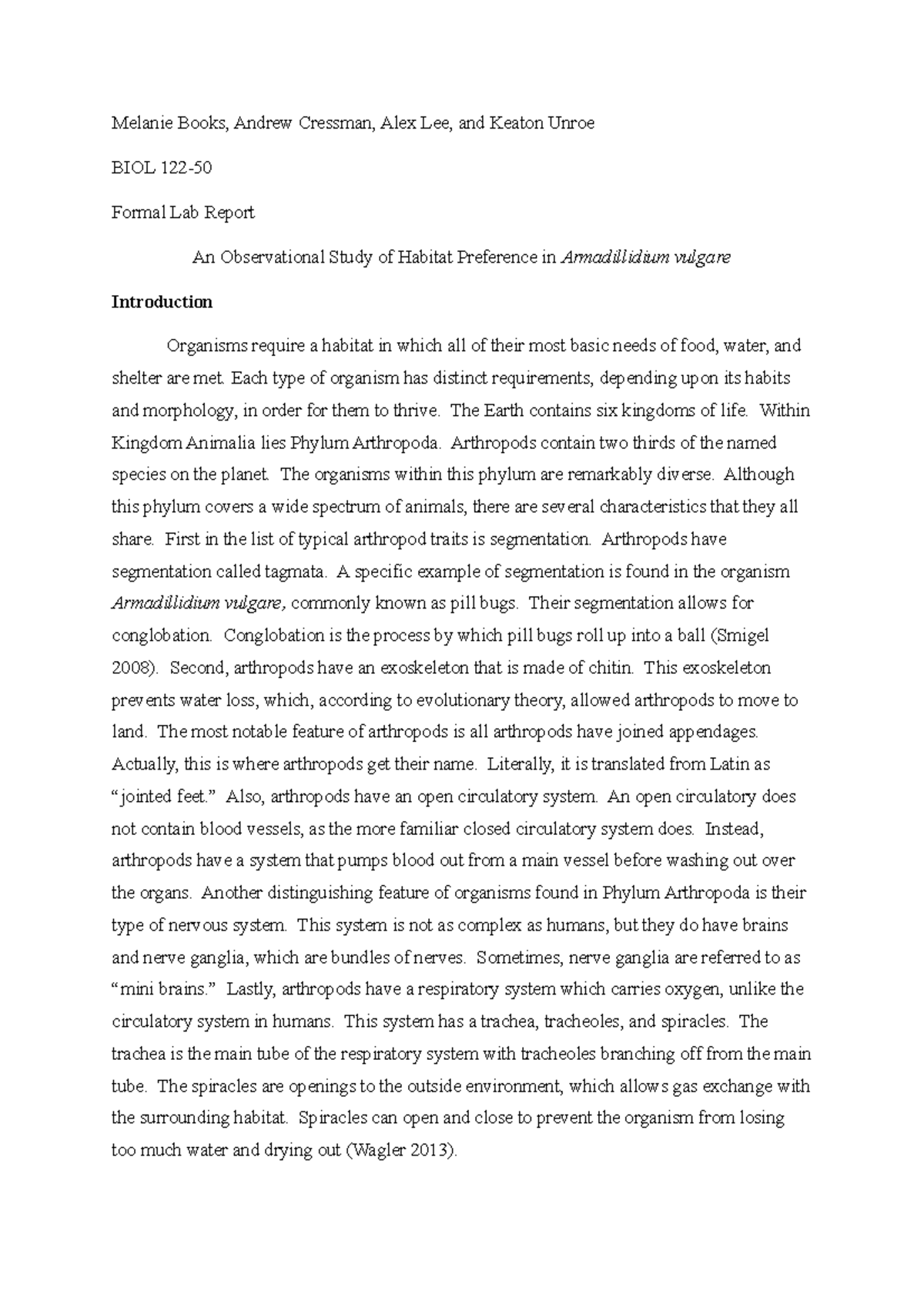 Lab-Report - NOTES ON CHEM - Melanie Books, Andrew Cressman, Alex Lee ...