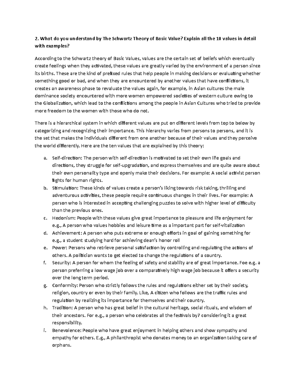 5 years - Description of Schwarz theory of values - OPER1510 - Studocu